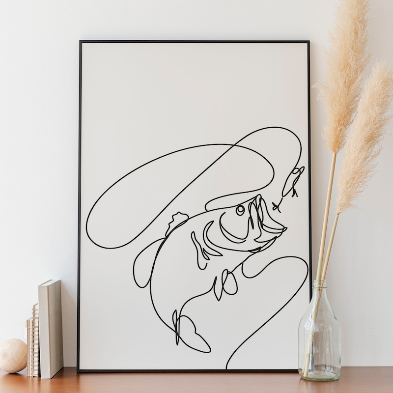 Fish Drawing Poster - Etsy