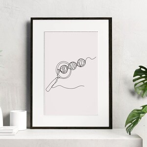 Minimalist DNA Line Art, Poster, Digital Download, Biology Printable ...