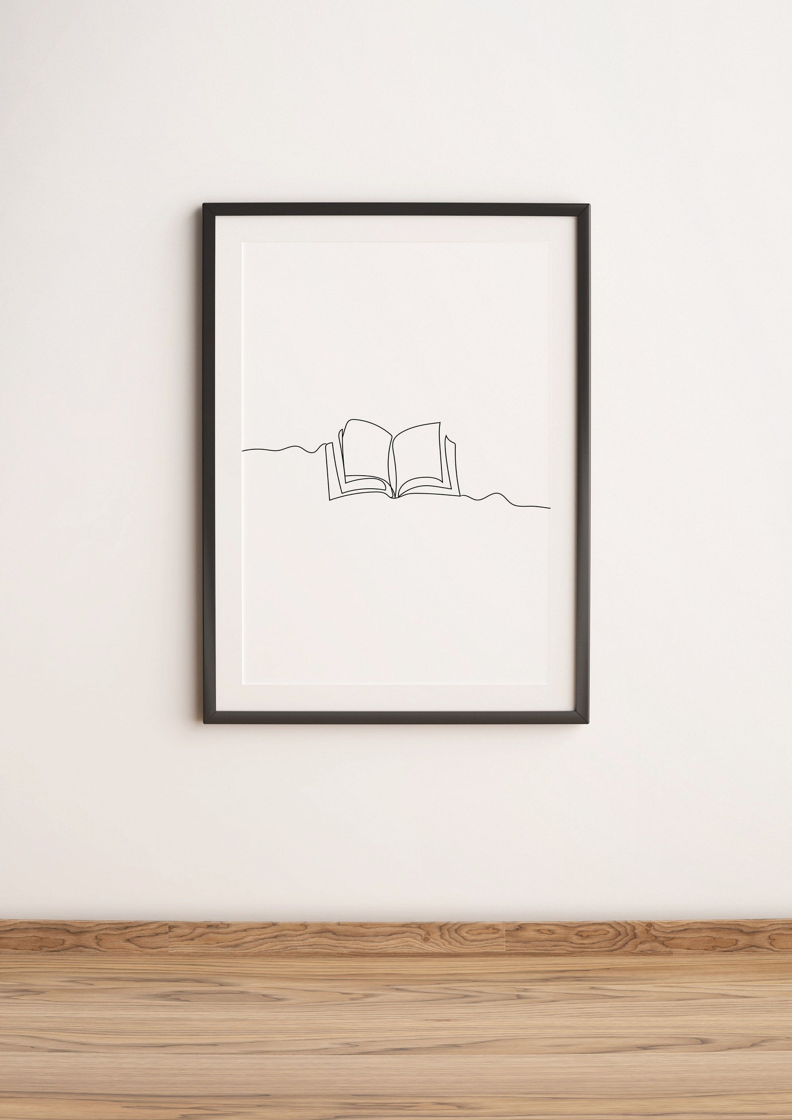 Minimalist Book Line Art, Digital Download, Books Outline Drawing ...