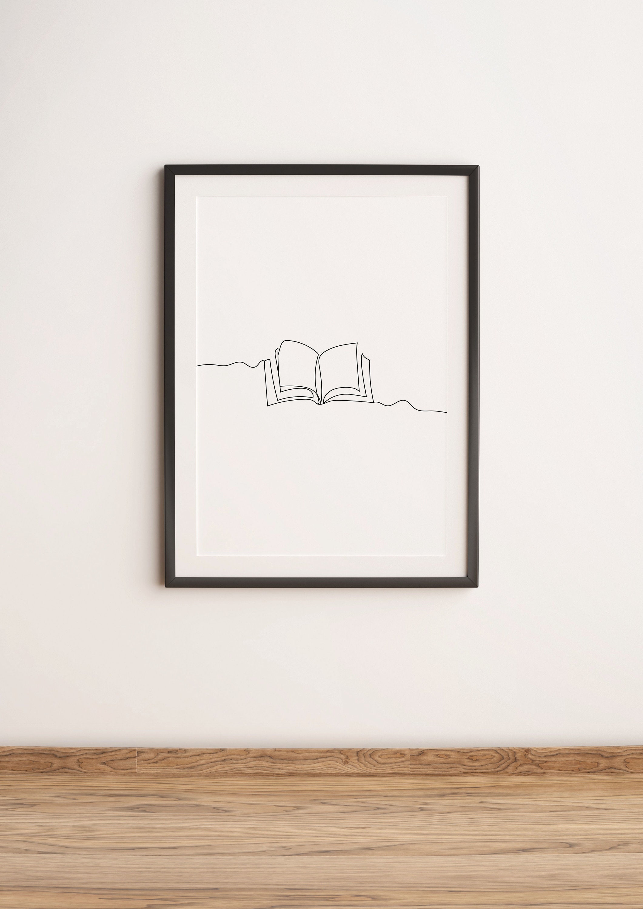 Minimalist Book Line Art, Digital Download, Books Outline Drawing ...