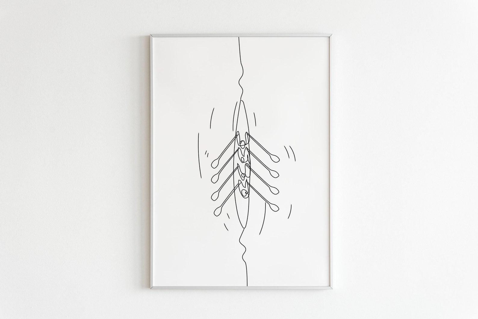 Minimalist Rowing Boat Line Art Water Sport Printable Rower - Etsy