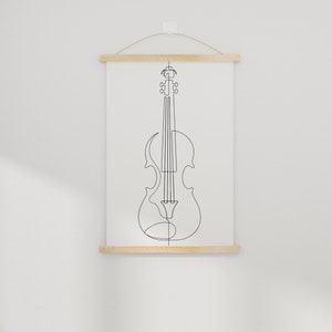 Minimalist Violin Line Art Digital Download Stringed Music | Etsy