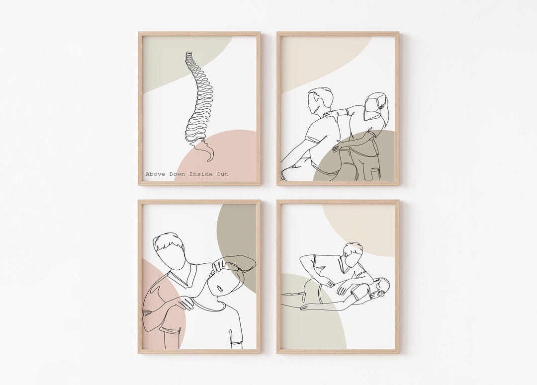 Minimalist Chiropractic Gallery Set of 4 Drawings, Line Art Print ...