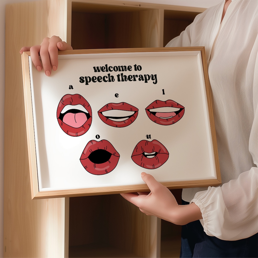 Fun Retro Welcome to Speech Therapy Art Drawing, Office Decoration ...