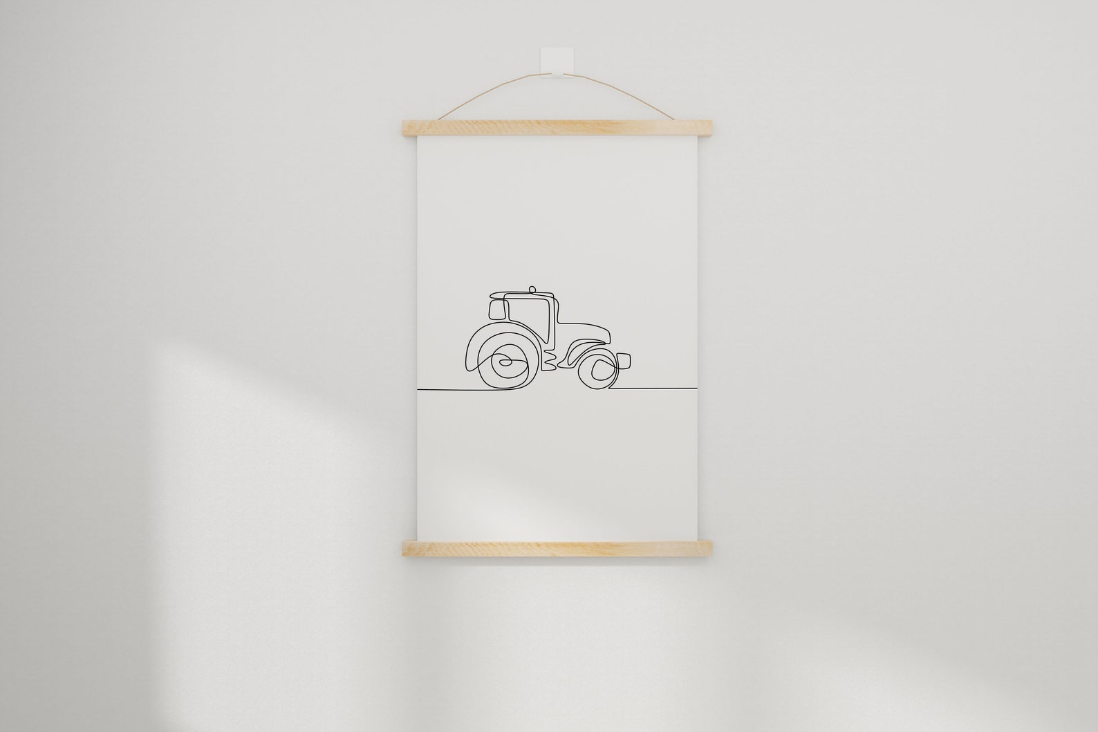 Minimalist Tractor Line Art Digital Download Transportation - Etsy