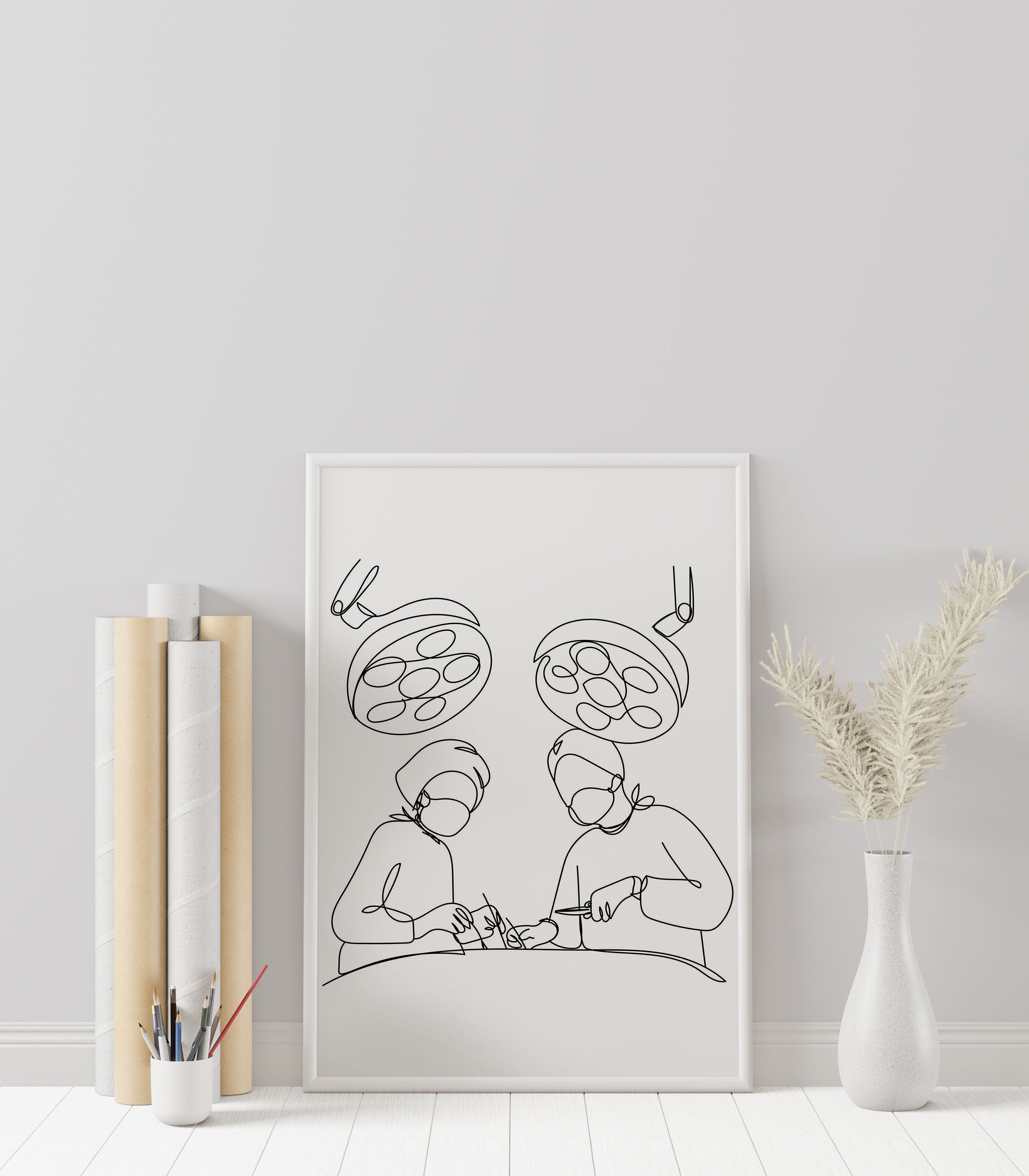 Minimalist Surgeon Line Art, Digital Download, Medical Health Print ...