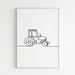 Minimalist Tractor Line Art Digital Download Transportation - Etsy