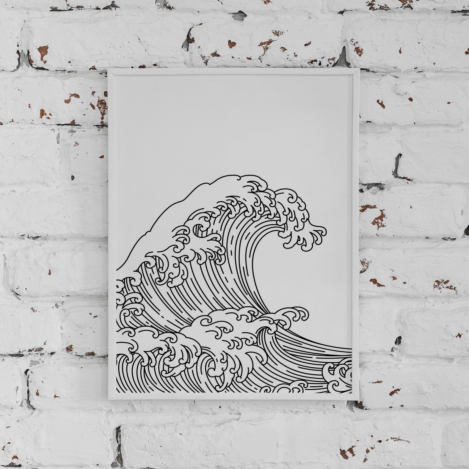Minimalist Wave Line Art Digital Download Ocean Waves Simple - Etsy