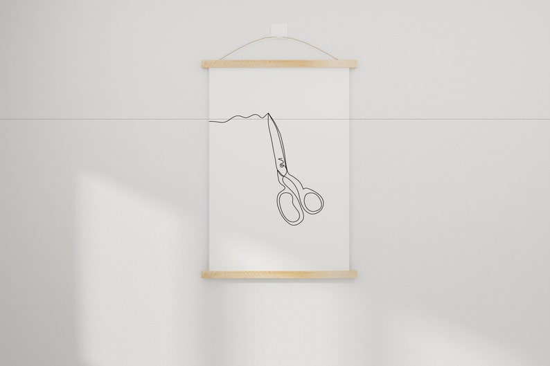 Minimalist Scissors Line Art, Digital Download, Fashion Tailoring Print ...