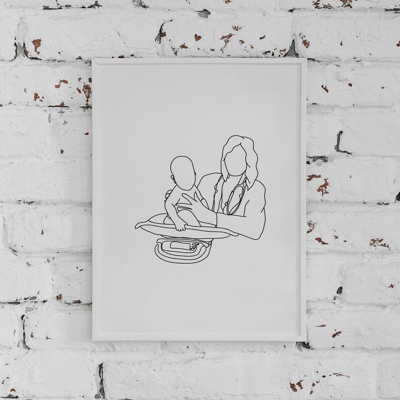 Minimalist Pediatric Line Art, Digital Download, Medical Artwork ...