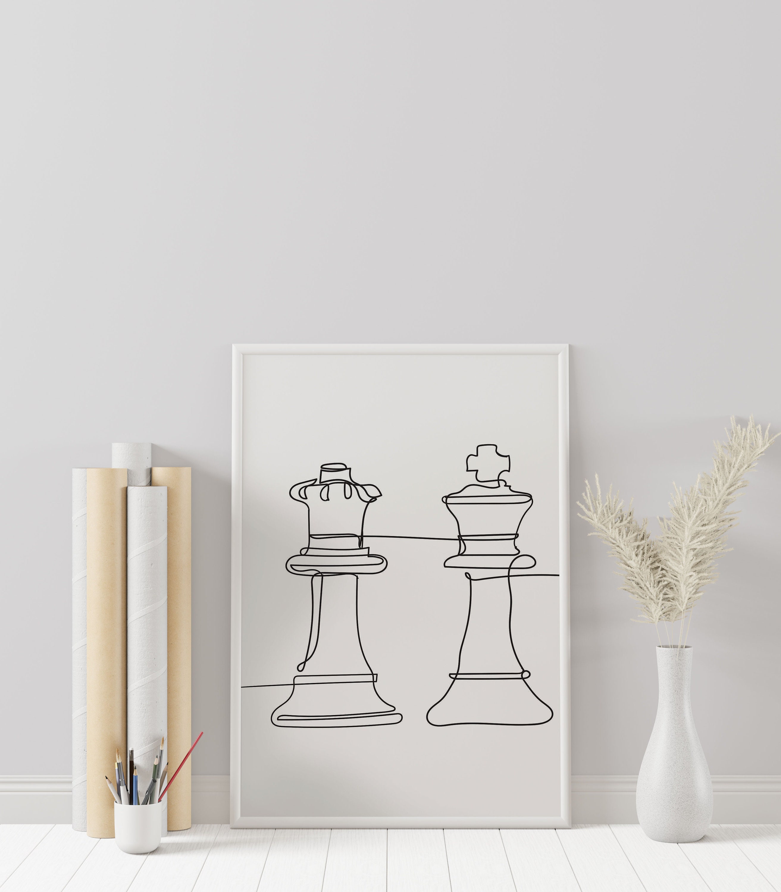 Minimalist Chess Line Art Digital Download Sport Print - Etsy