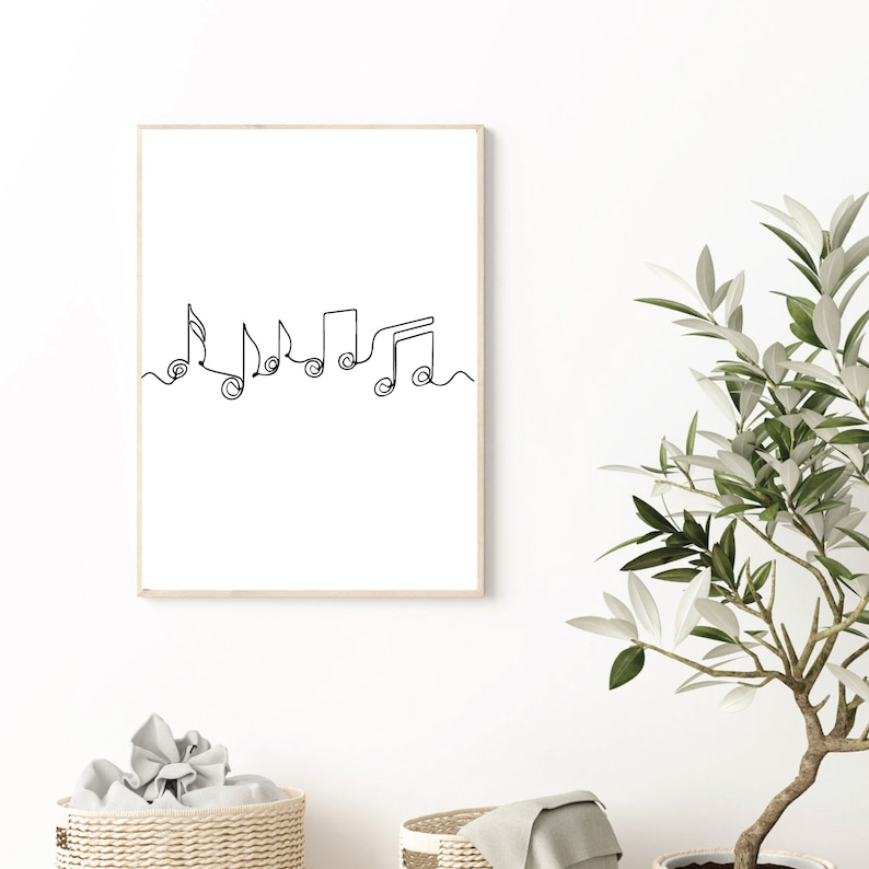 Minimalist Music Poster Note Line Art Print Digital - Etsy