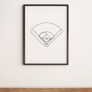 Minimalist Baseball Field Line Art, Catcher Poster, Digital Download ...