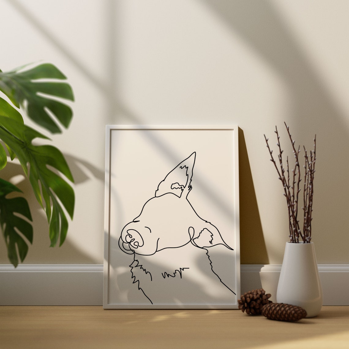 Dog Line Drawing Print, Veterinary Digital Download, Vet Office Outline ...