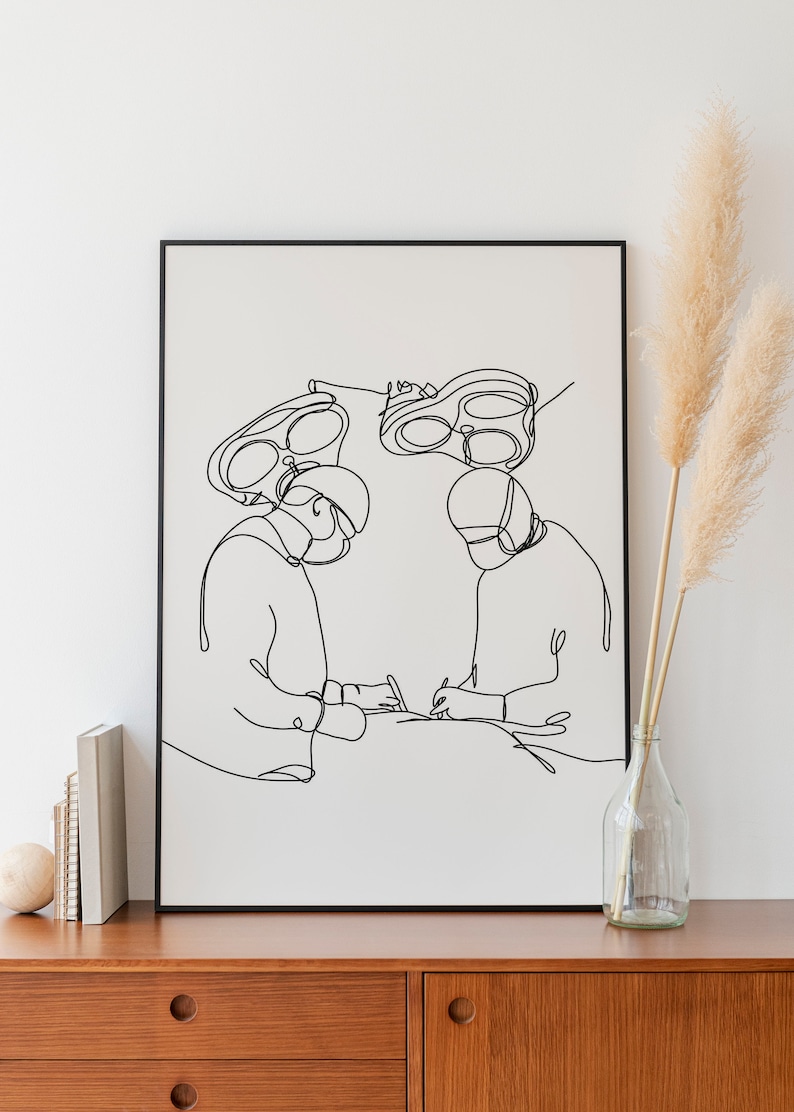 Minimalist Surgeon Line Art, Digital Download, Medical Health Print ...