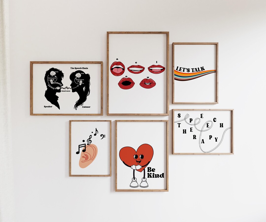 Fun Speech Therapy Art Gallery Set of 6 Drawing, Classroom Decoration ...