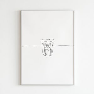 Minimalist Dentist Line Art, Digital Download, Teeth Outline Drawing ...