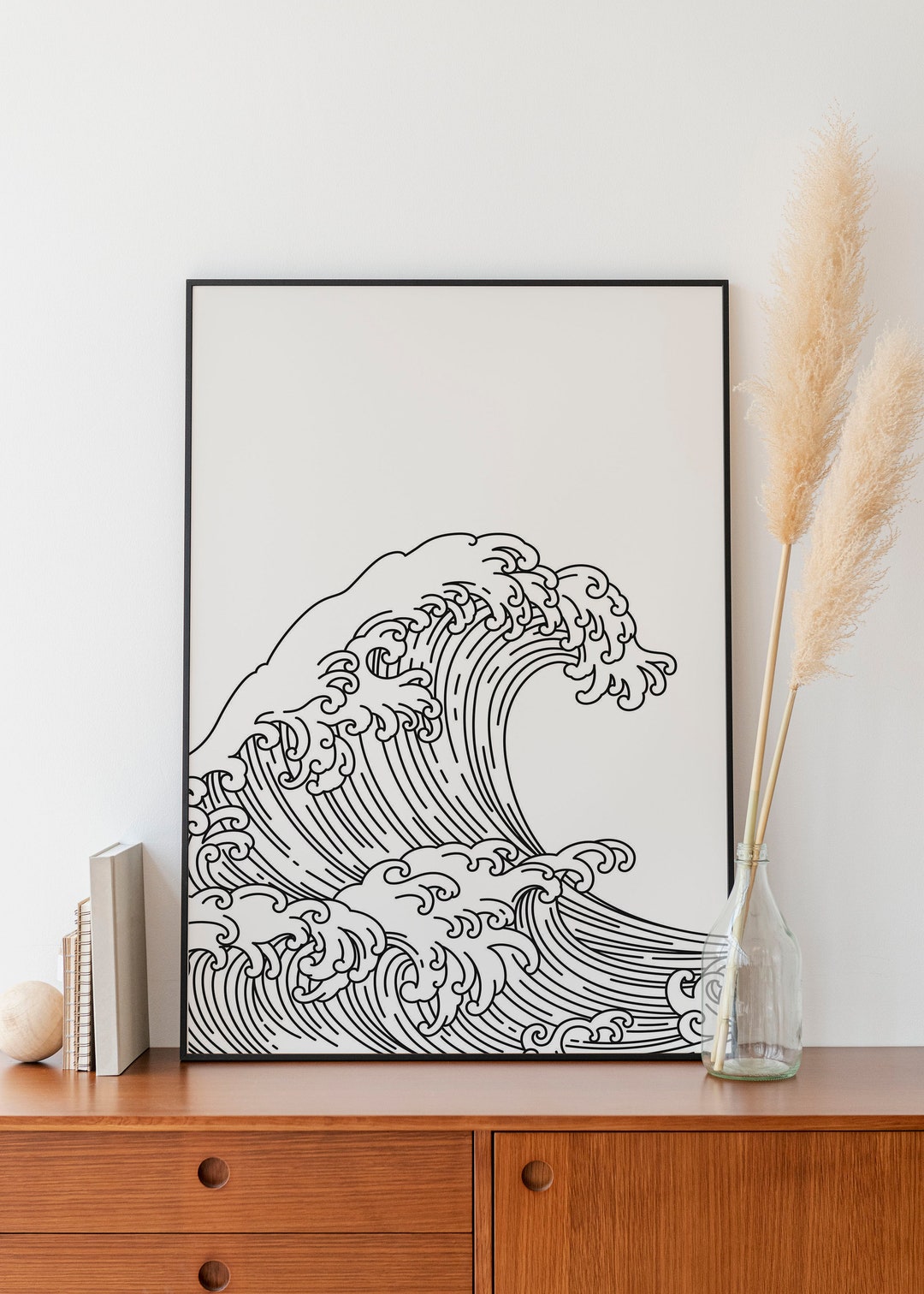 Minimalist Wave Line Art Digital Download Ocean Waves Simple - Etsy