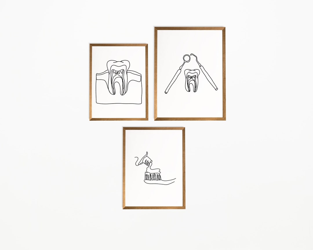 Minimalist Dentist Line Art Digital Download Tooth Artwork - Etsy