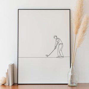 Minimalist Golf Player Line Art Digital Download Sport - Etsy
