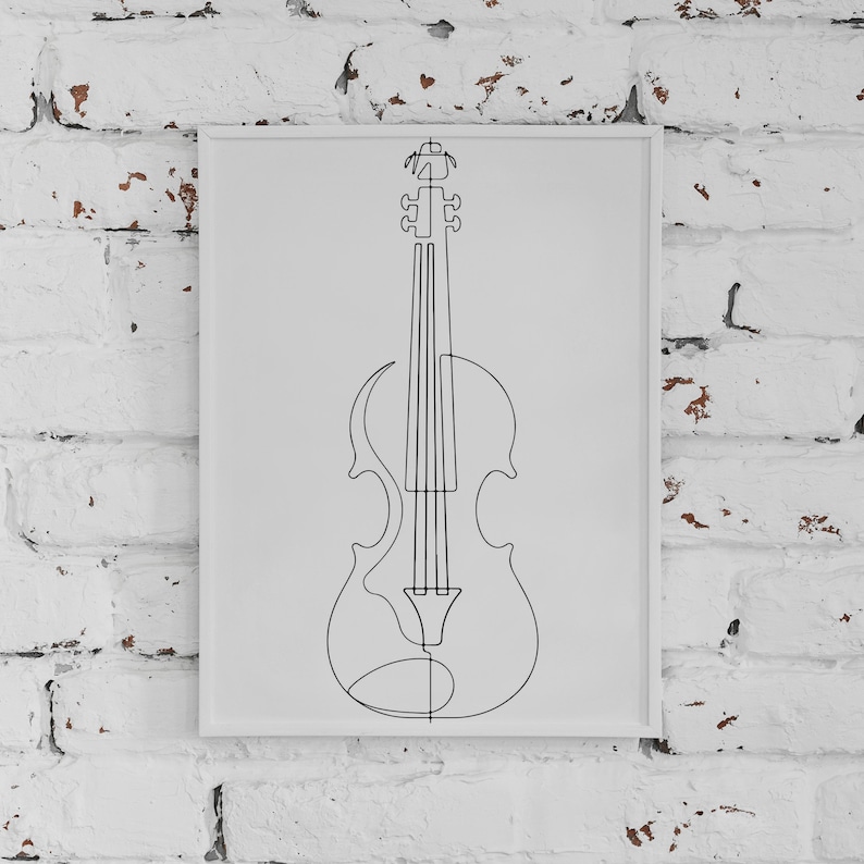Minimalist Violin Line Art Digital Download Stringed Music | Etsy