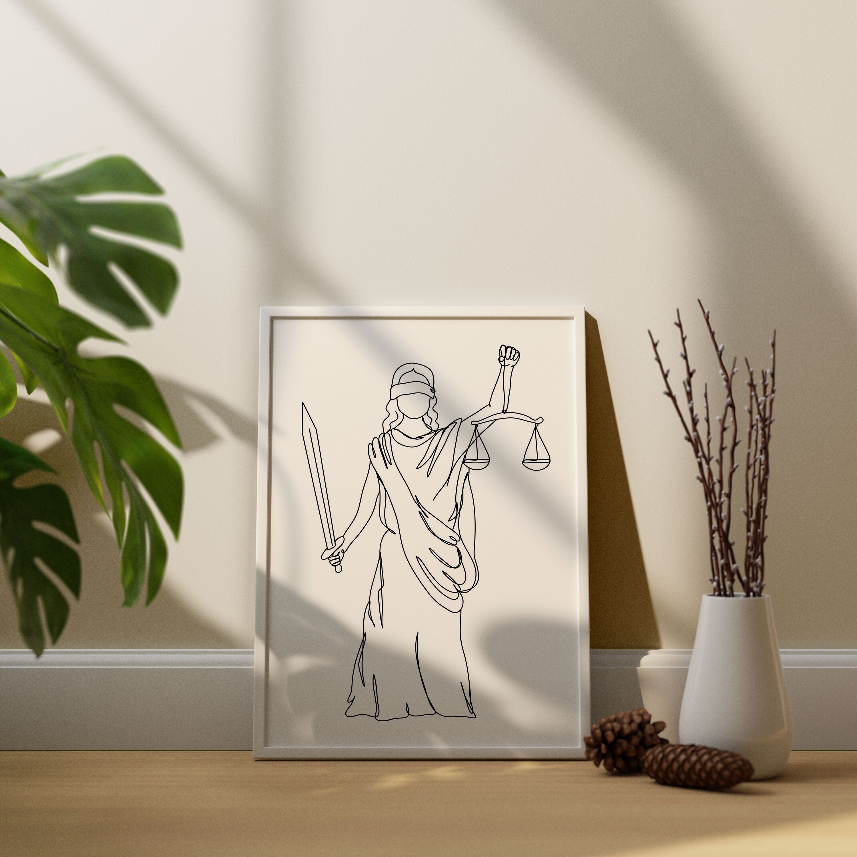 Lady Justice Line Art, Attorney Drawings, Graduation Print, Lawyer ...