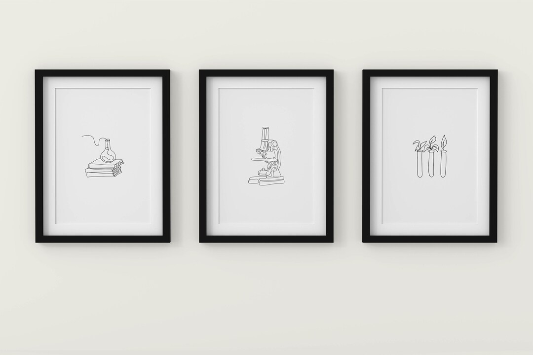 Minimalist Microscope Line Art, Digital Download, Science Poster ...