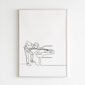 Minimalist Billiard Line Art Digital Download Pool Table - Etsy