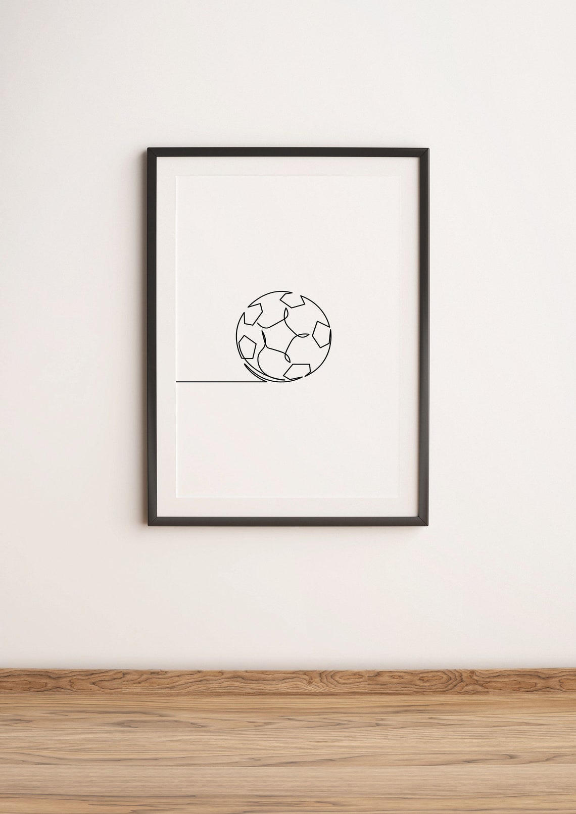 Minimalist Football Line Art Print Soccer Sport Wall Art - Etsy