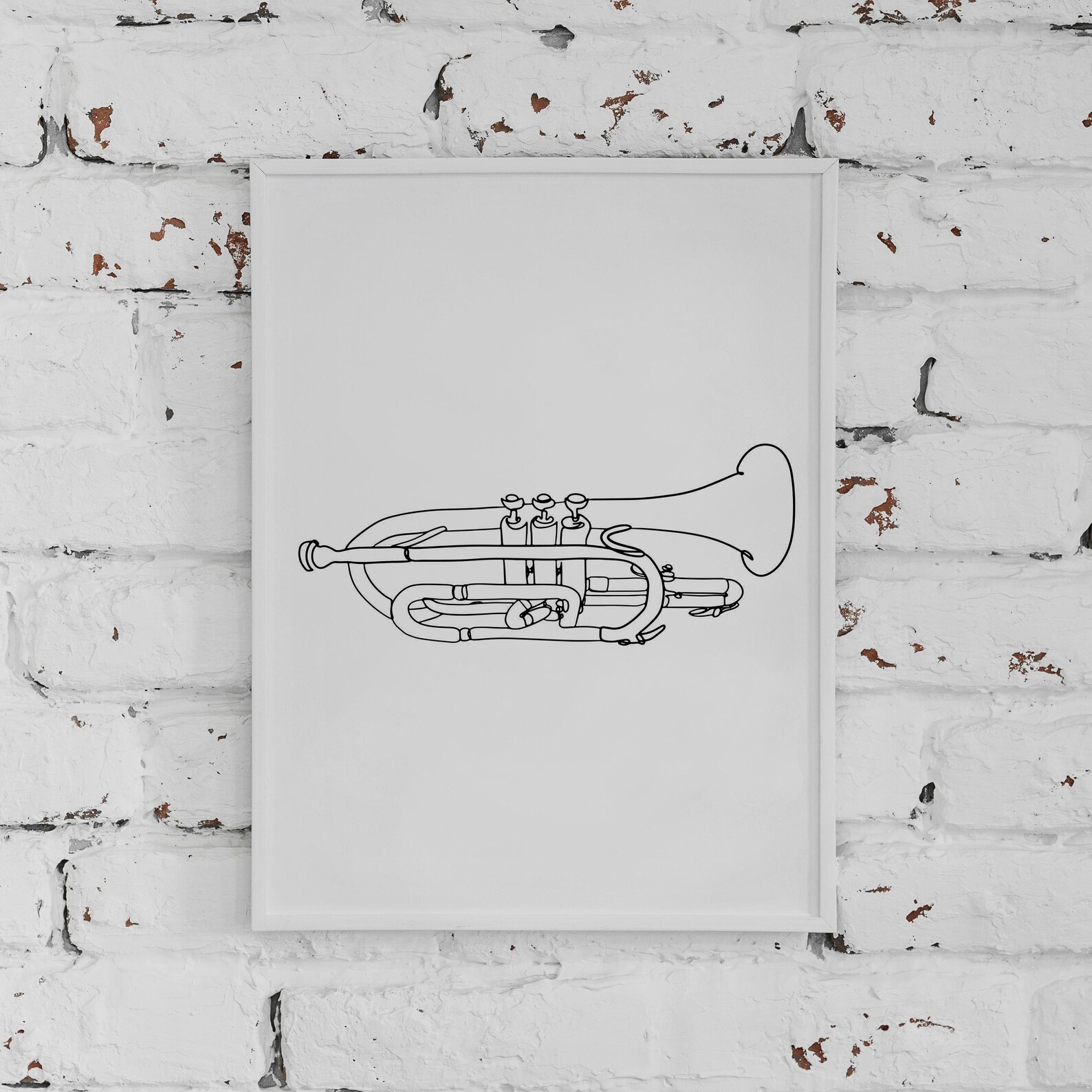 Minimalist Cornet Line Art Digital Download Wind Music - Etsy