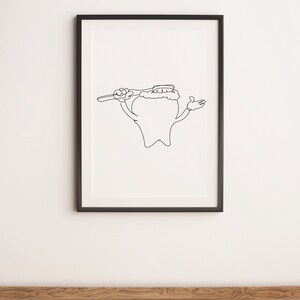 Minimalist Tooth Line Art, Digital Download, Dentist Teeth Print ...