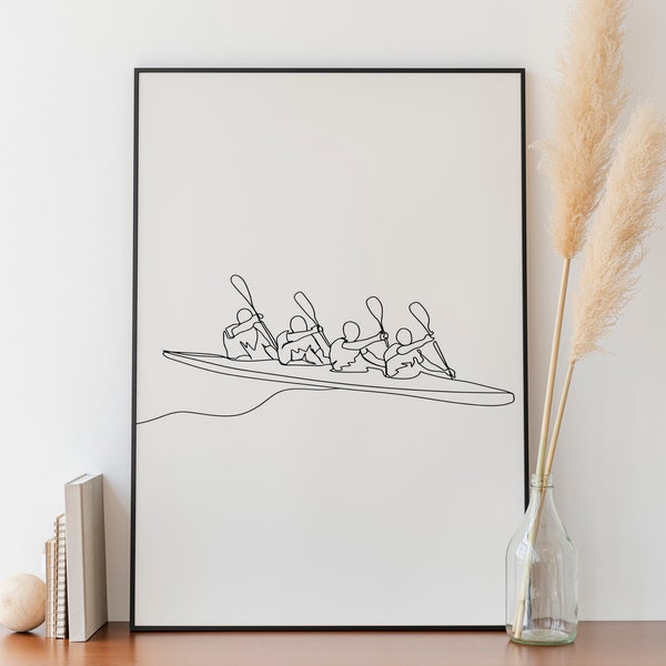 Rowing Boat Line Art - Etsy
