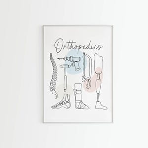Minimalist Orthopedics Line Art, Digital File, Prostheses Print ...