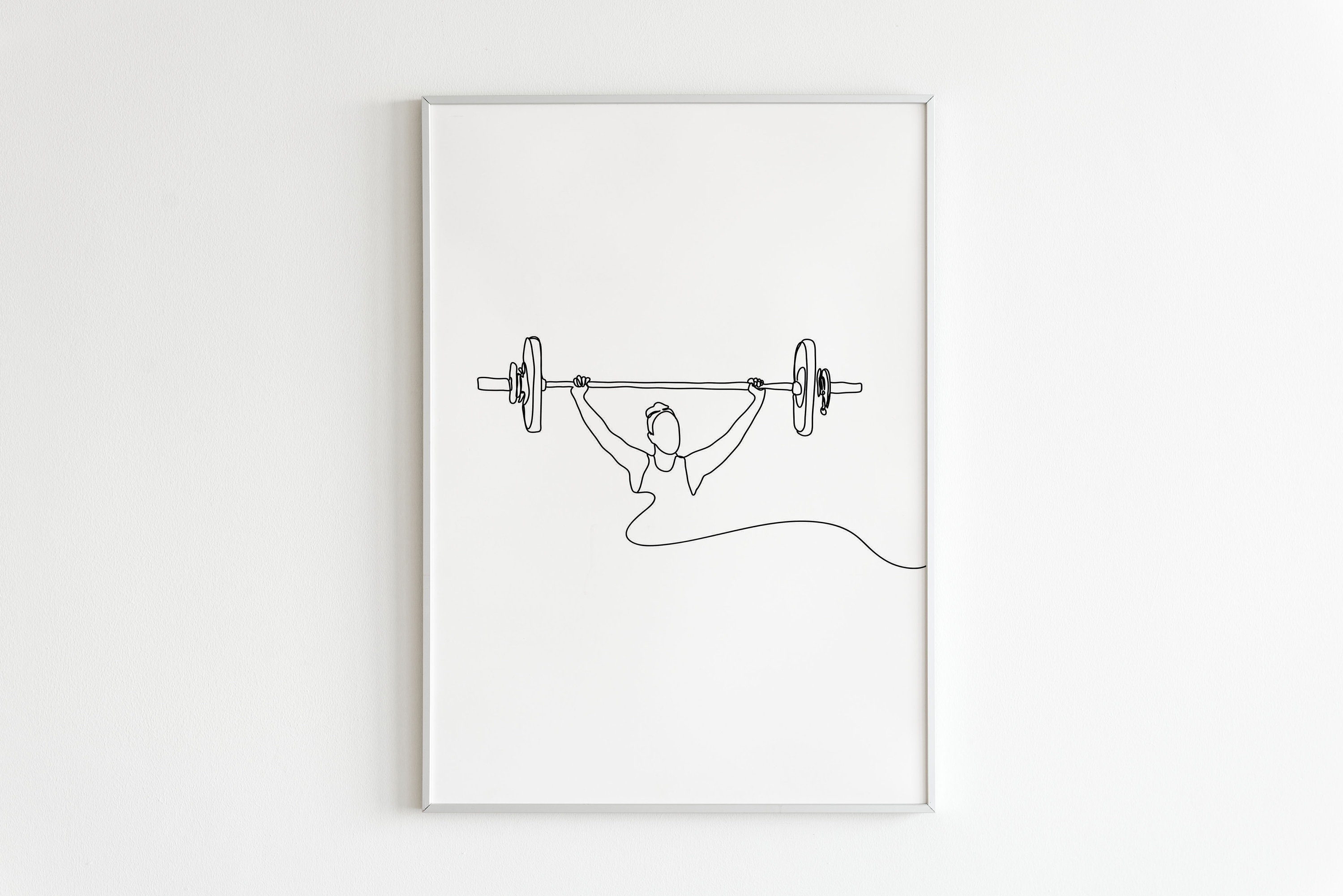 Minimalist Weightlifter Line Art Digital Download Sport - Etsy