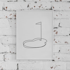Minimalist Golf Line Art, Digital Download, Sport Print, Player ...