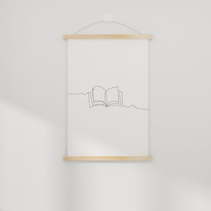 Minimalist Book Line Art, Digital Download, Books Outline Drawing ...