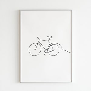 Minimalist Bicycle Line Art , Digital Download, Bike Print, Simple ...