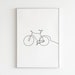 Minimalist Bicycle Line Art , Digital Download, Bike Print, Simple ...