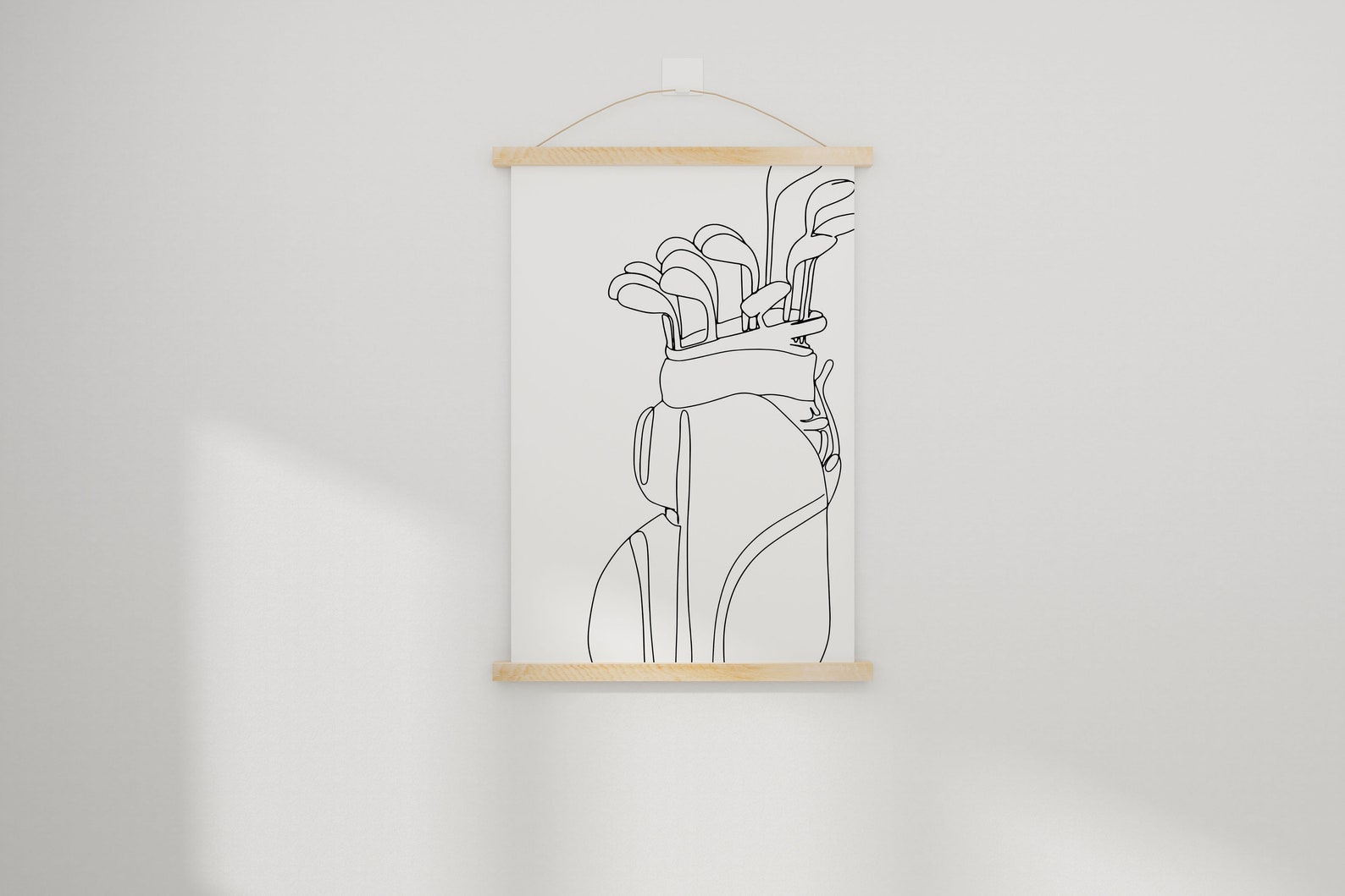 Minimalist Golf Bag Line Art, Digital Download, Sport Print, Player ...