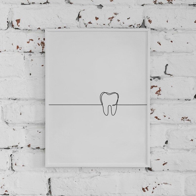 Minimalist Tooth Line Art Digital Download Dentist Teeth - Etsy