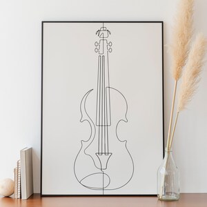 Minimalist Violin Line Art Digital Download Stringed Music | Etsy