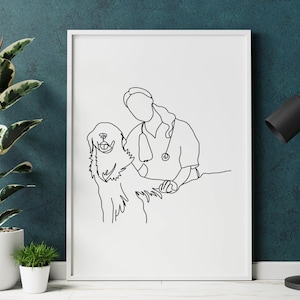 Veterinary Line Art, Digital Download, Vet Office Outline Drawing ...