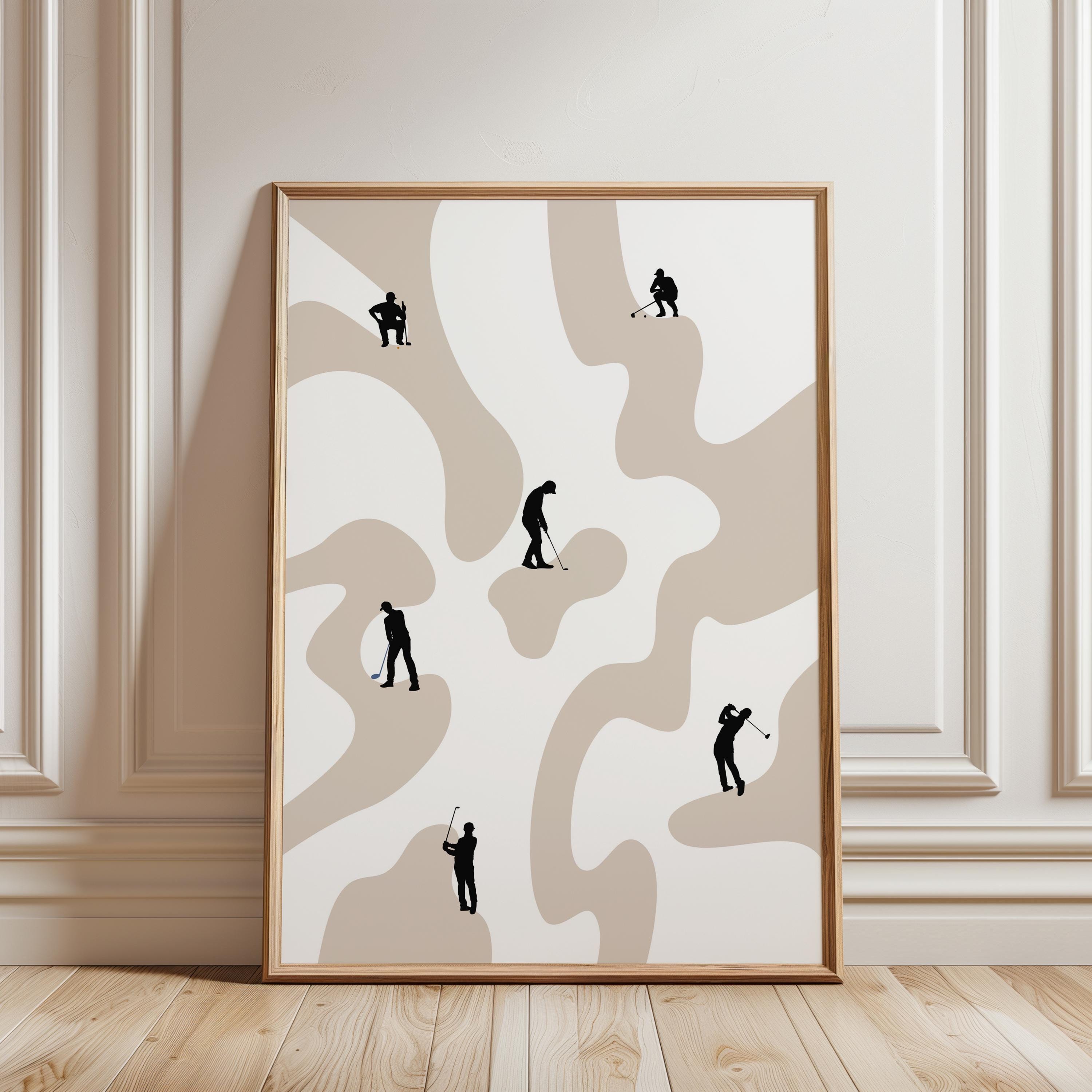 Retro Golf Gallery Set of 10 Drawings, Minimalist Boho Golfing Print ...