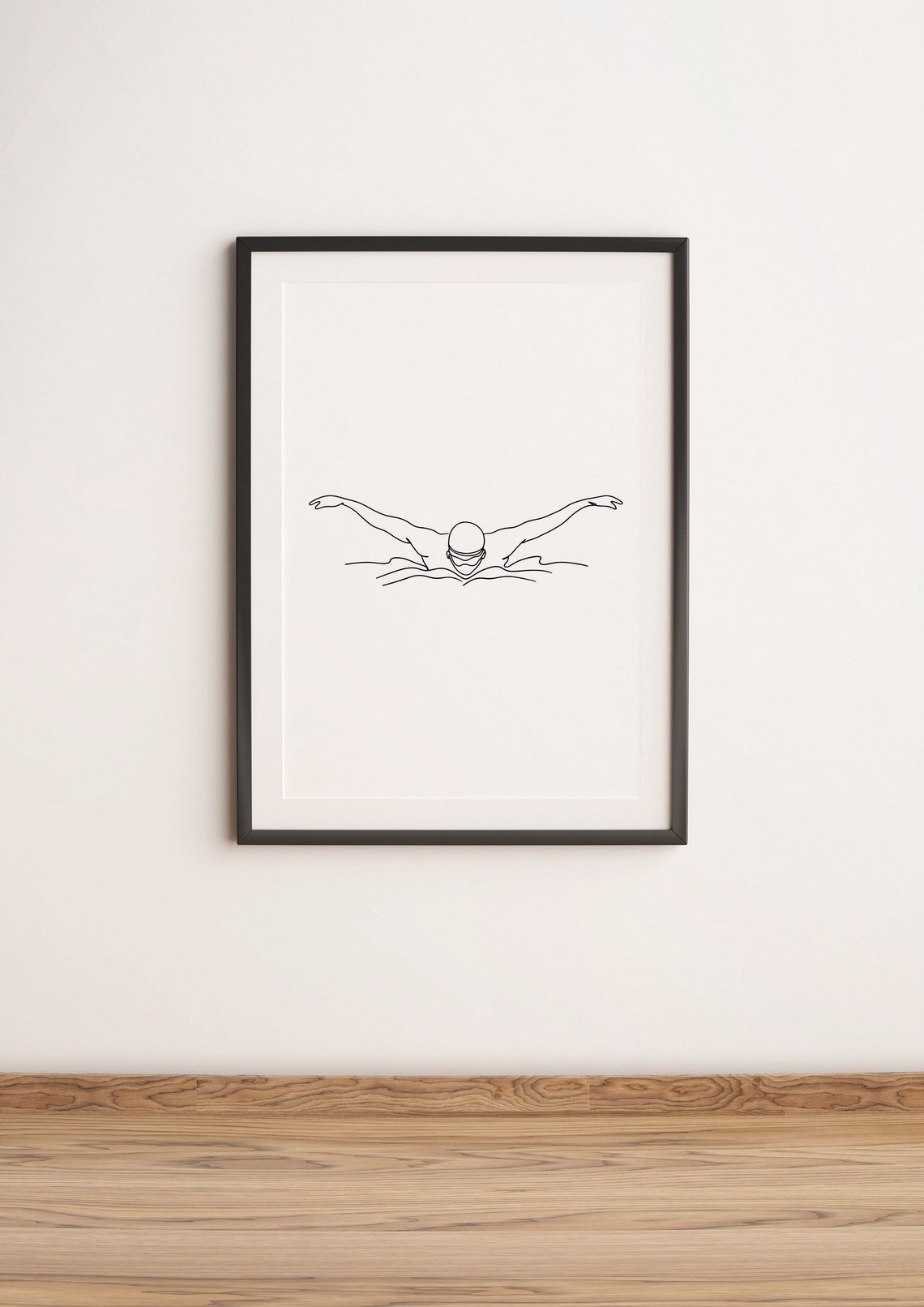 Minimalist Swimmer Line Art Art, Digital Download, Sport Print ...