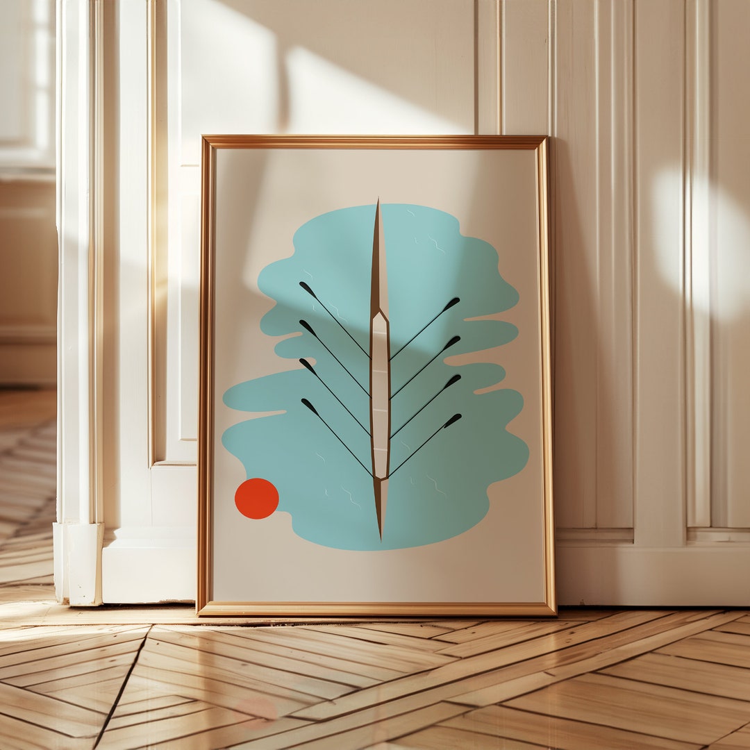 Retro Rowing Poster, Extreme Water Sport Printable, Rower Poster ...