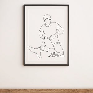 Minimalist Sport Therapy Line Art, Digital Download, Athlete Recovery ...