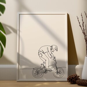 Minimalist Mountain Bike Line Art, Digital Files, MTB Print, Extreme ...