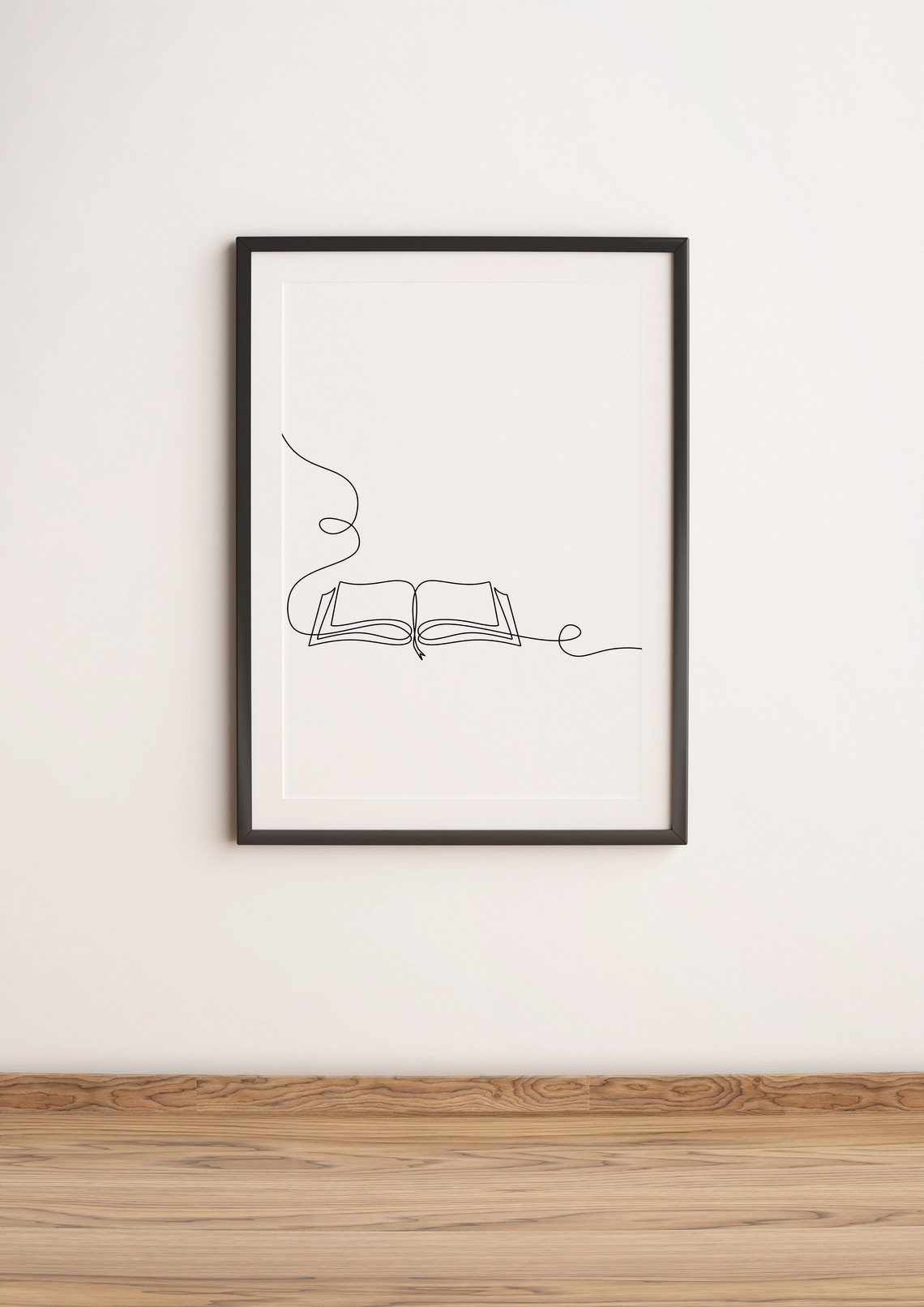 Minimalist Book Line Art Digital Download | Etsy