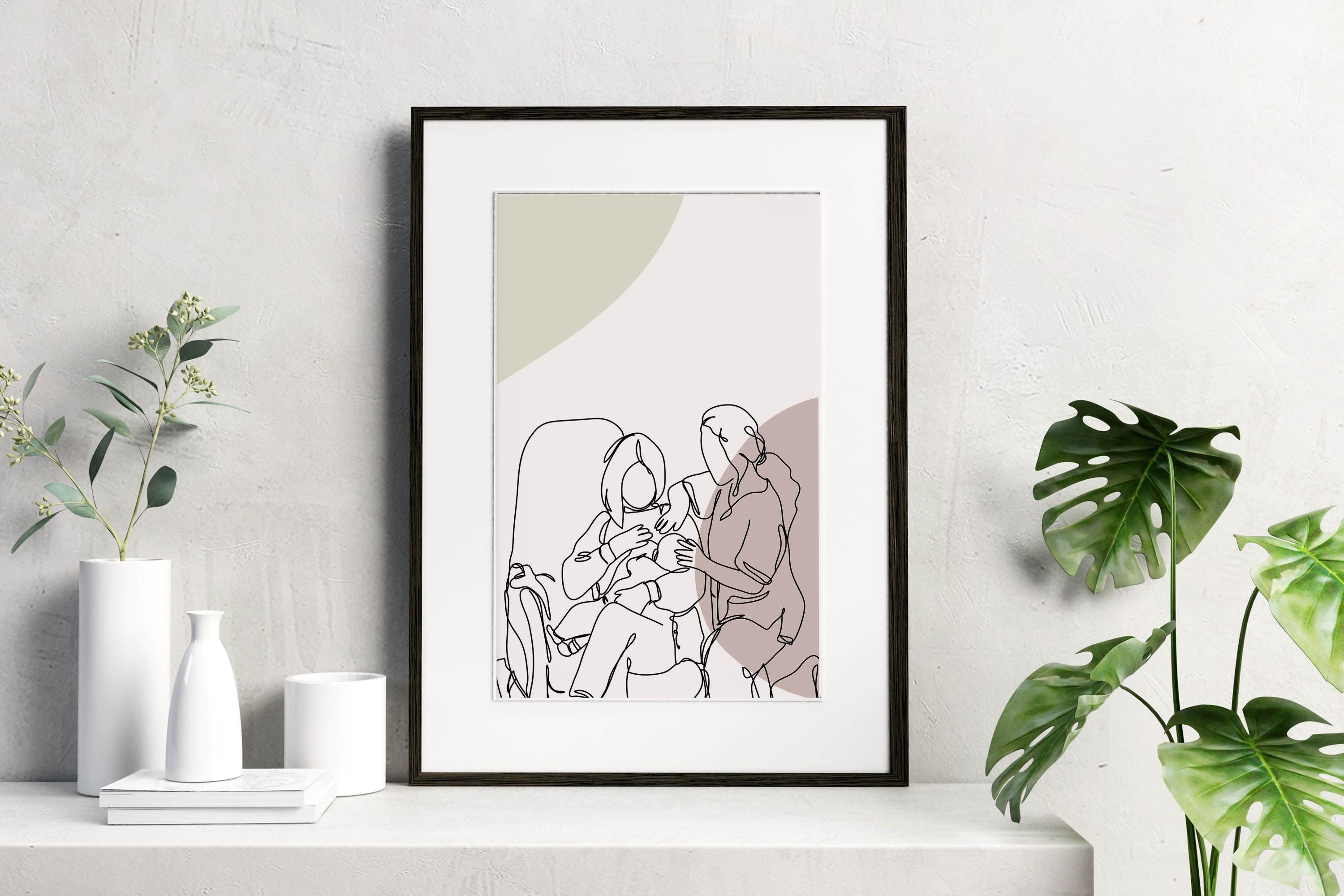 Minimalist Breastfeeding Pediatric Line Art, Digital Download, Medical ...