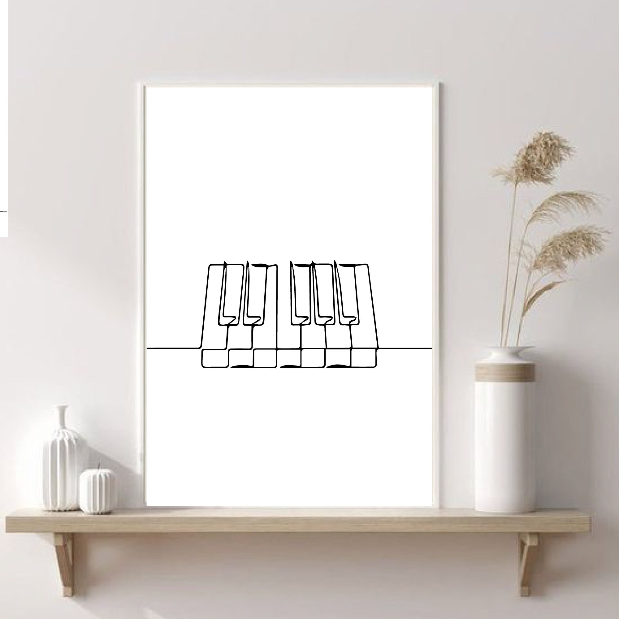 Minimalist Music Print Piano Poster Guitar Line Art - Etsy